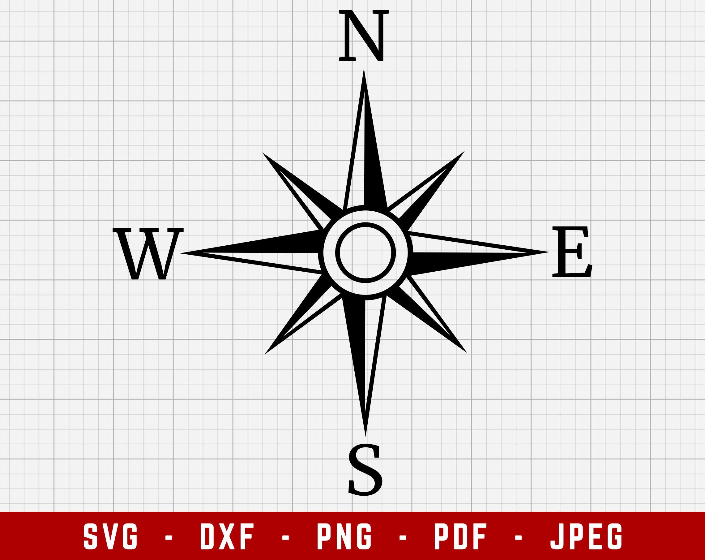 Compass SVG Cutting Files | Digital Clip Art for Adventure, Camping ...