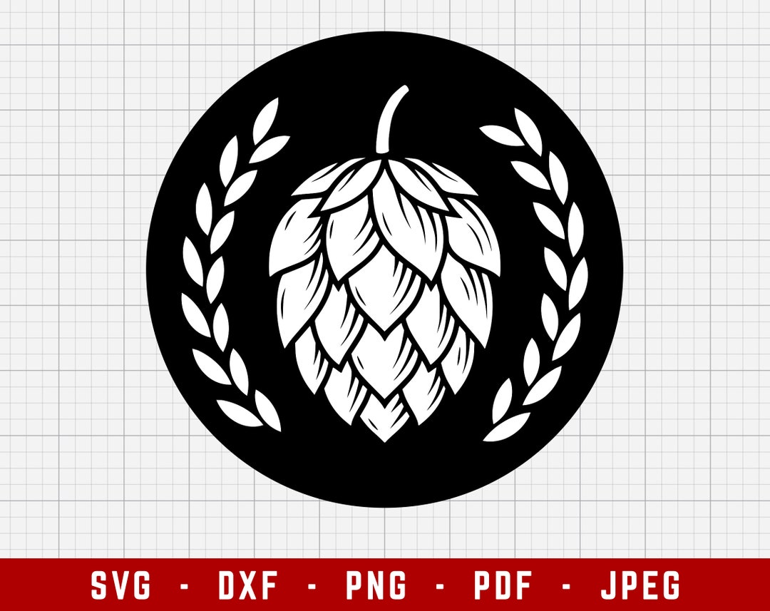 Hops Badge SVG Cutting Files | Beer Digital Clip Art, Beer SVG ...