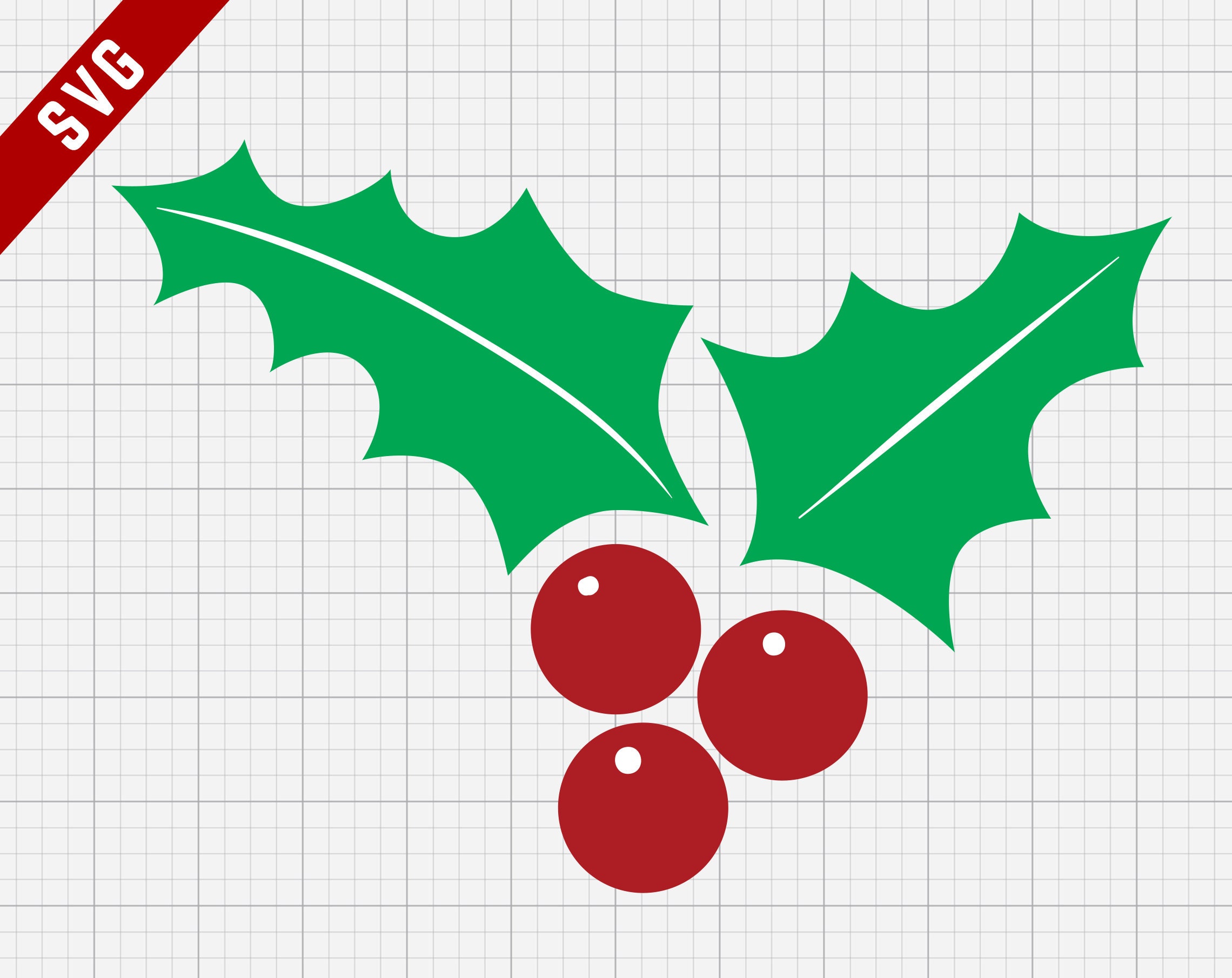Christmas Holly SVG Cutting File Christ's Thorn - Etsy