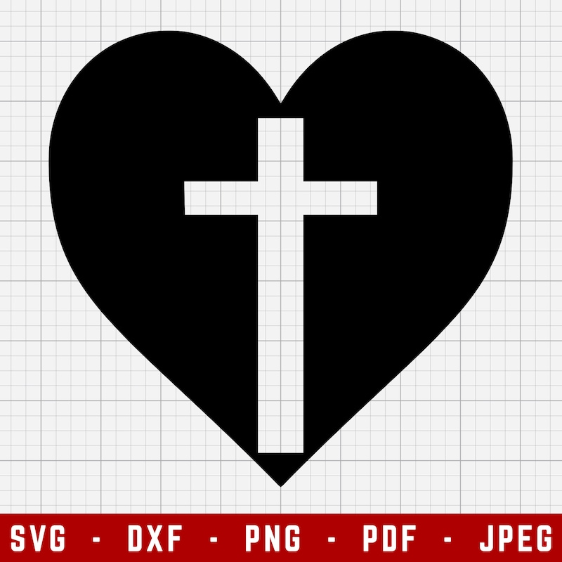 Cross Heart Svg - Etsy