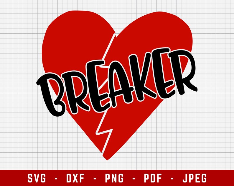 Heart Breaker SVG Cutting Files Valentines Day Digital Clip - Etsy