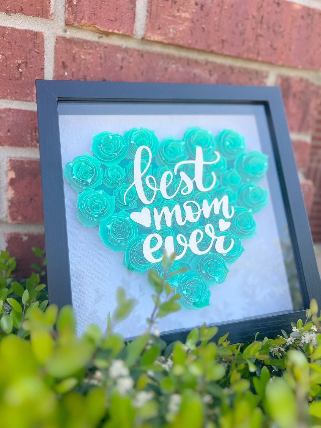 Mothers Day Rolled Flower Shadow Box Heart Shape Shadow Box Mothers Day Gift - Etsy