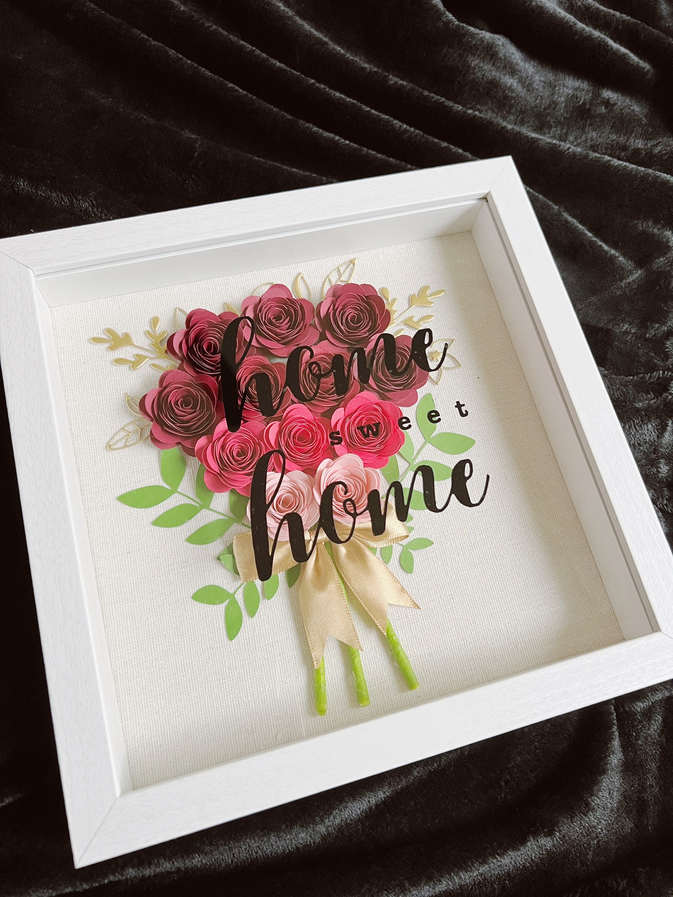 9x9 Flower Shadow Box Home Sweet Home Shadow Boxhome Decor Flower ...