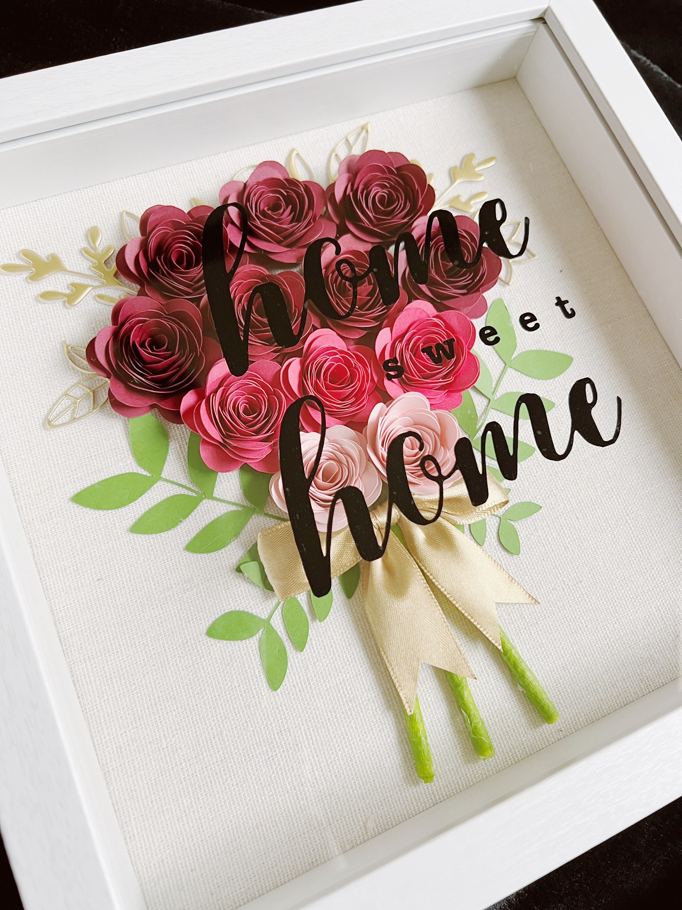 9x9 Flower Shadow Box Home Sweet Home Shadow Boxhome Decor Flower ...