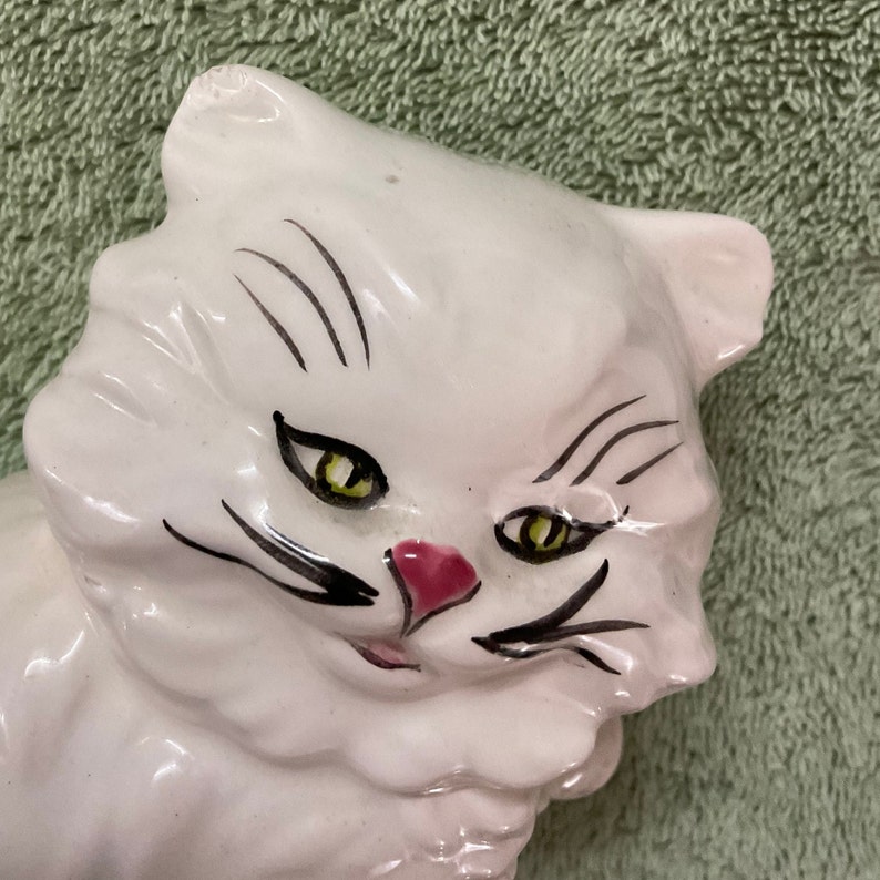 Vintage Sassy White Cat Figurine - Etsy