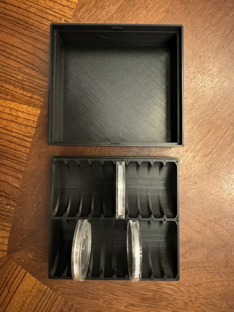 3DP Black Storage Box Holds 20x 1oz Silver 40mm Coins in Direct Fit ...