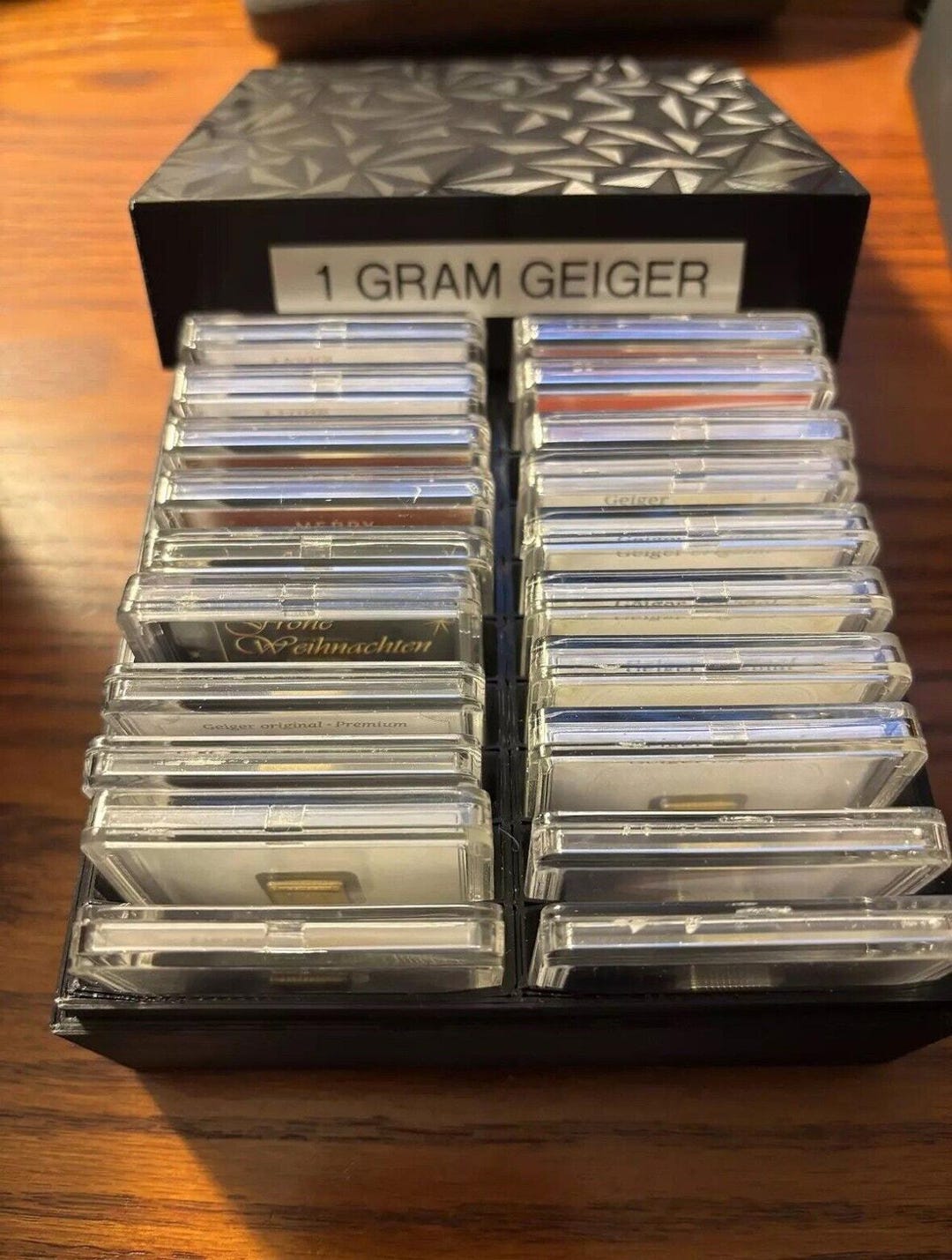 3DP Black Storage Box Holds 20x 1 Gram Geiger Gold Bars in Assay - Etsy