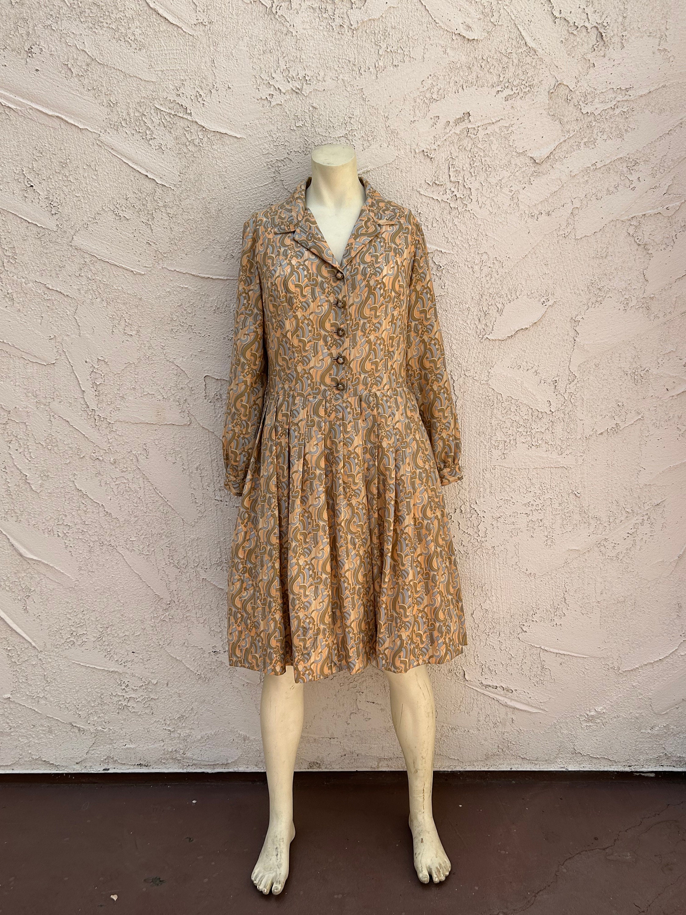 Vintage 1950s Handmade Flare Dress W/pleated Skirt and - Etsy