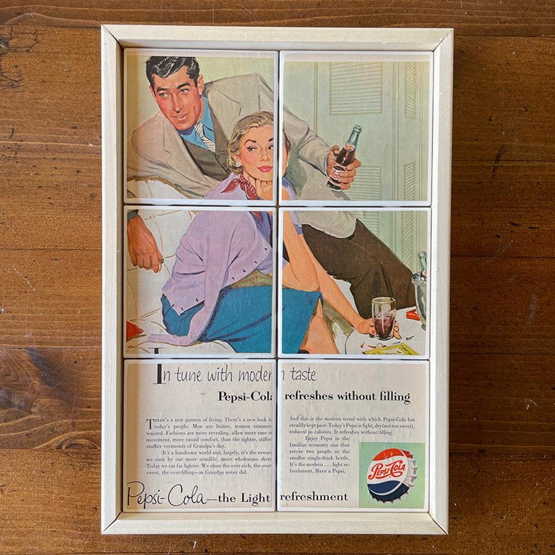Vintage Pepsi-cola Coaster Set Made From an Actual 1953 Life Magazine ...