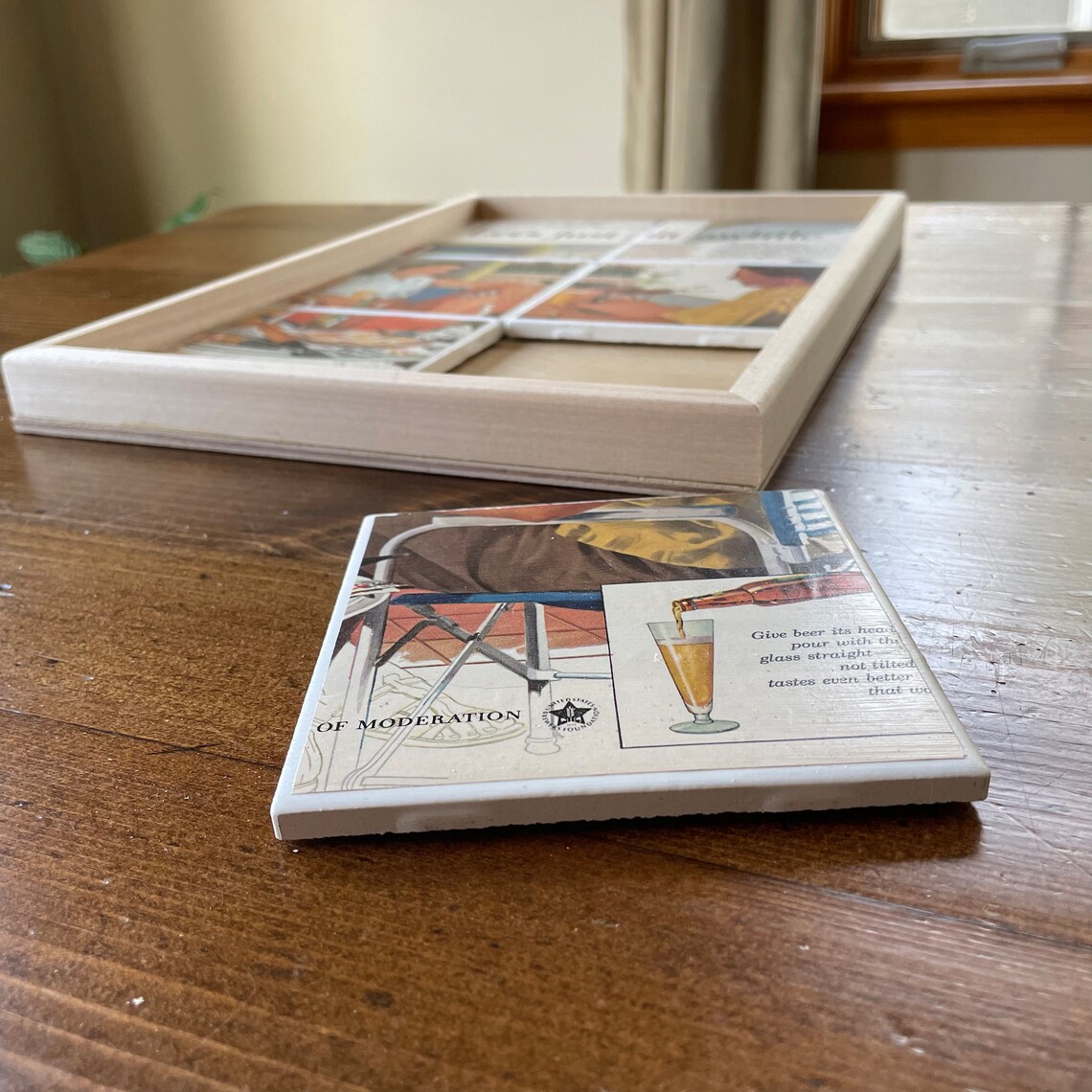 Set of Six, One-of-a-kind Retro Coasters Handmade With a Vintage Beer ...