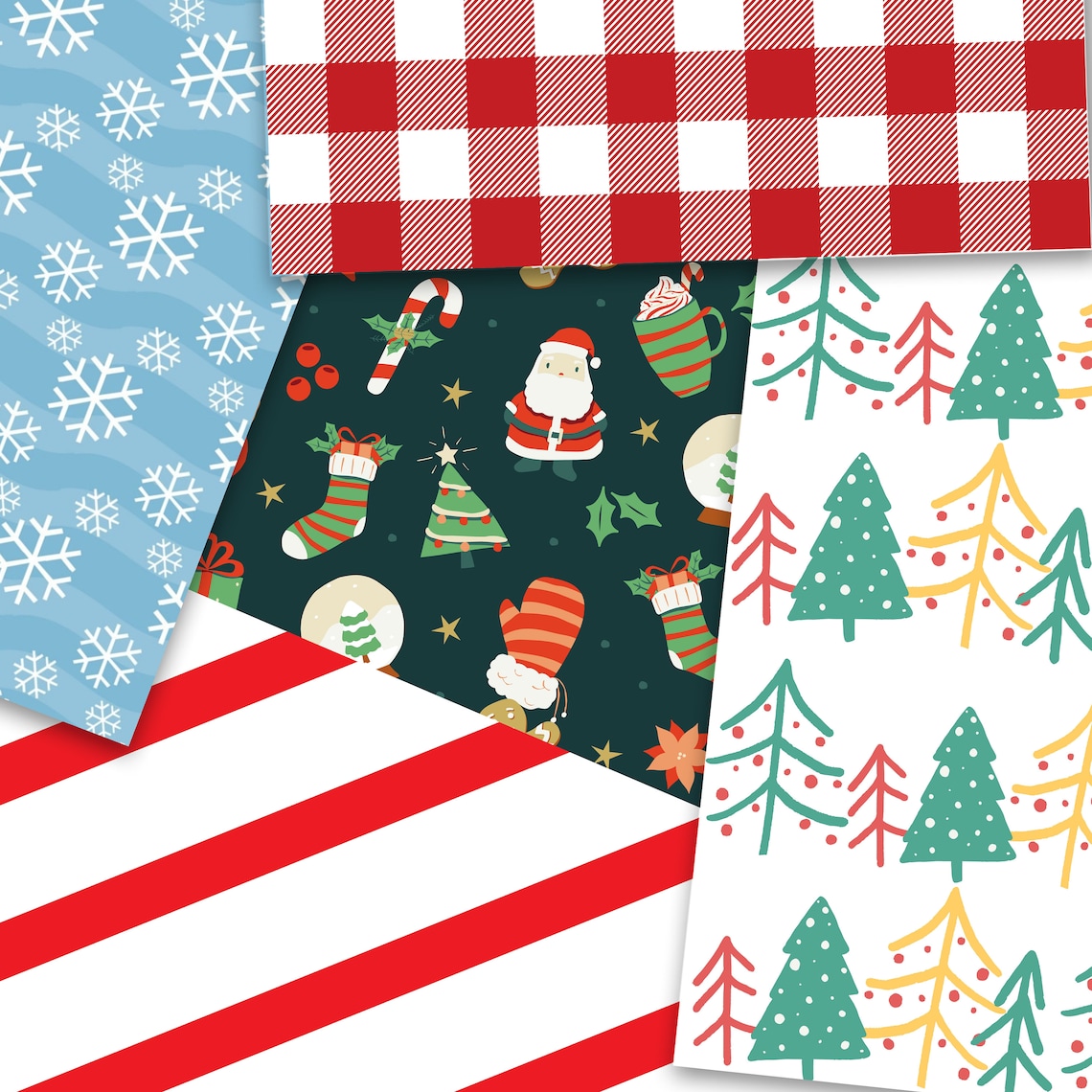 Christmas Digital Paper Merry Christmas Digital Papers xmas ...