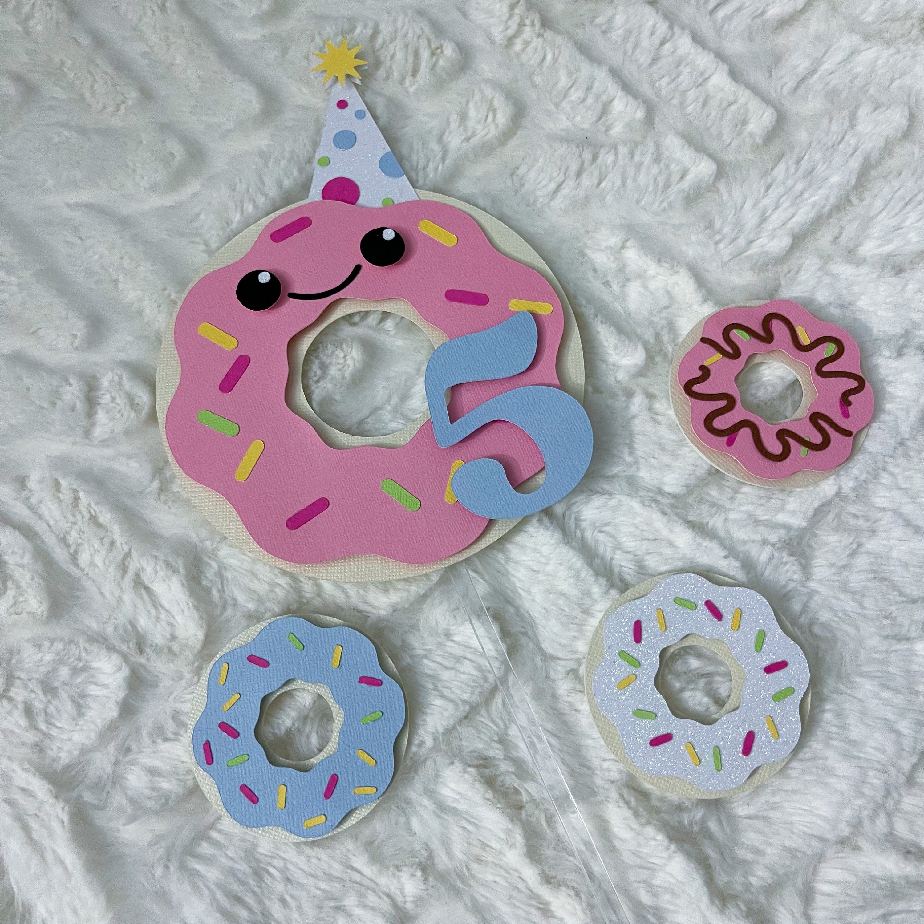 Donuts Cake Topper and Pieces Doughnut Cake Topper Sweets Cake Topper ...