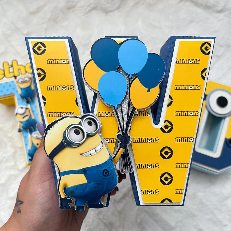 Minions 3D Letters | Minions 1st Birthday 3D Letters | Minions 1st ...