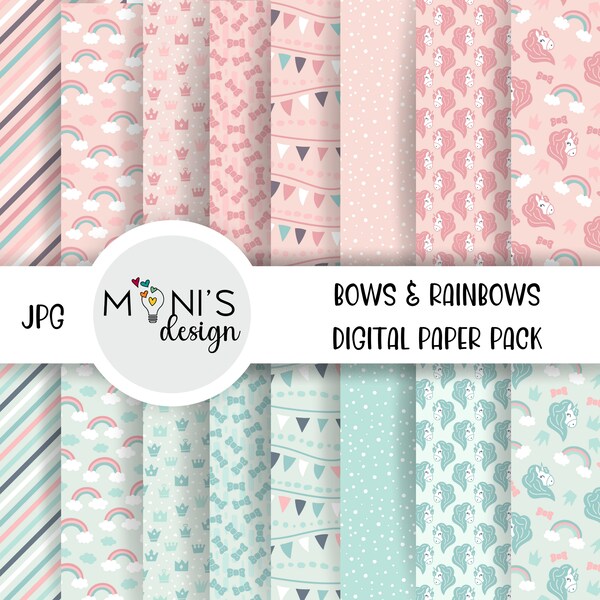 Unicorn Digital Paper - Etsy