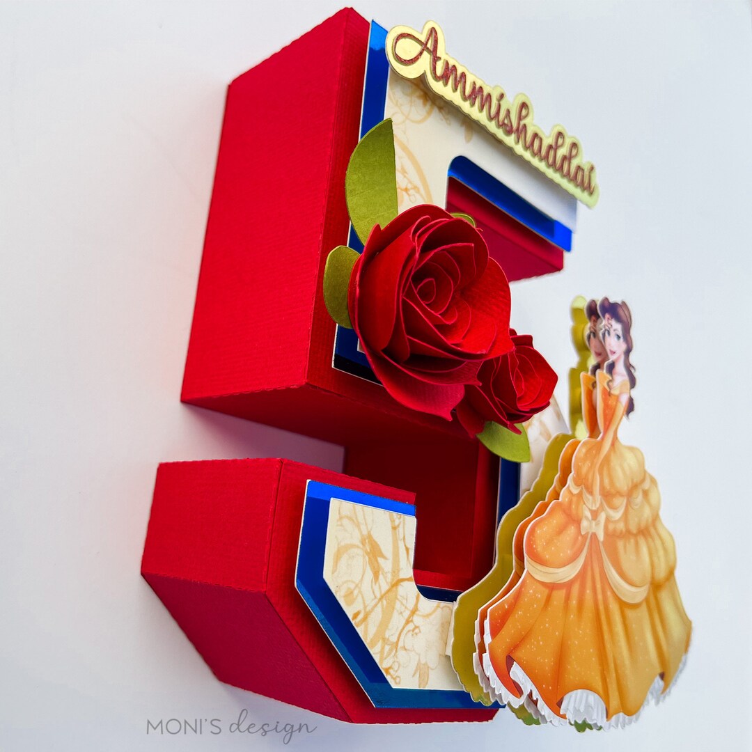 Belle 3D Letter or Number | Beauty and the Beast 3D Letters| Beauty and ...