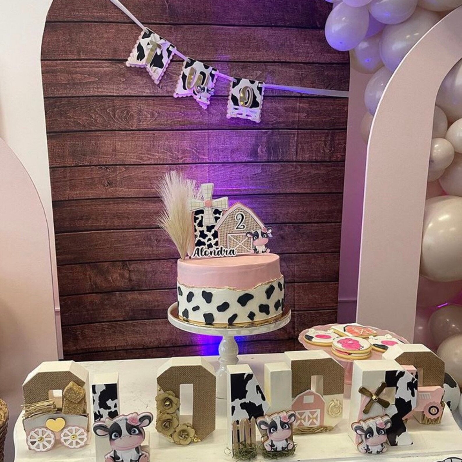 Girl Farm Cake Topper Girl Cow Cake Topper Baby Cow Cake - Etsy