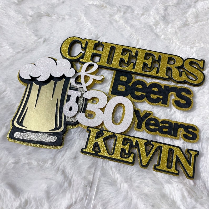 Beers and Cheers Cake Topper Beer Party Decor Funny Birthday Cake ...