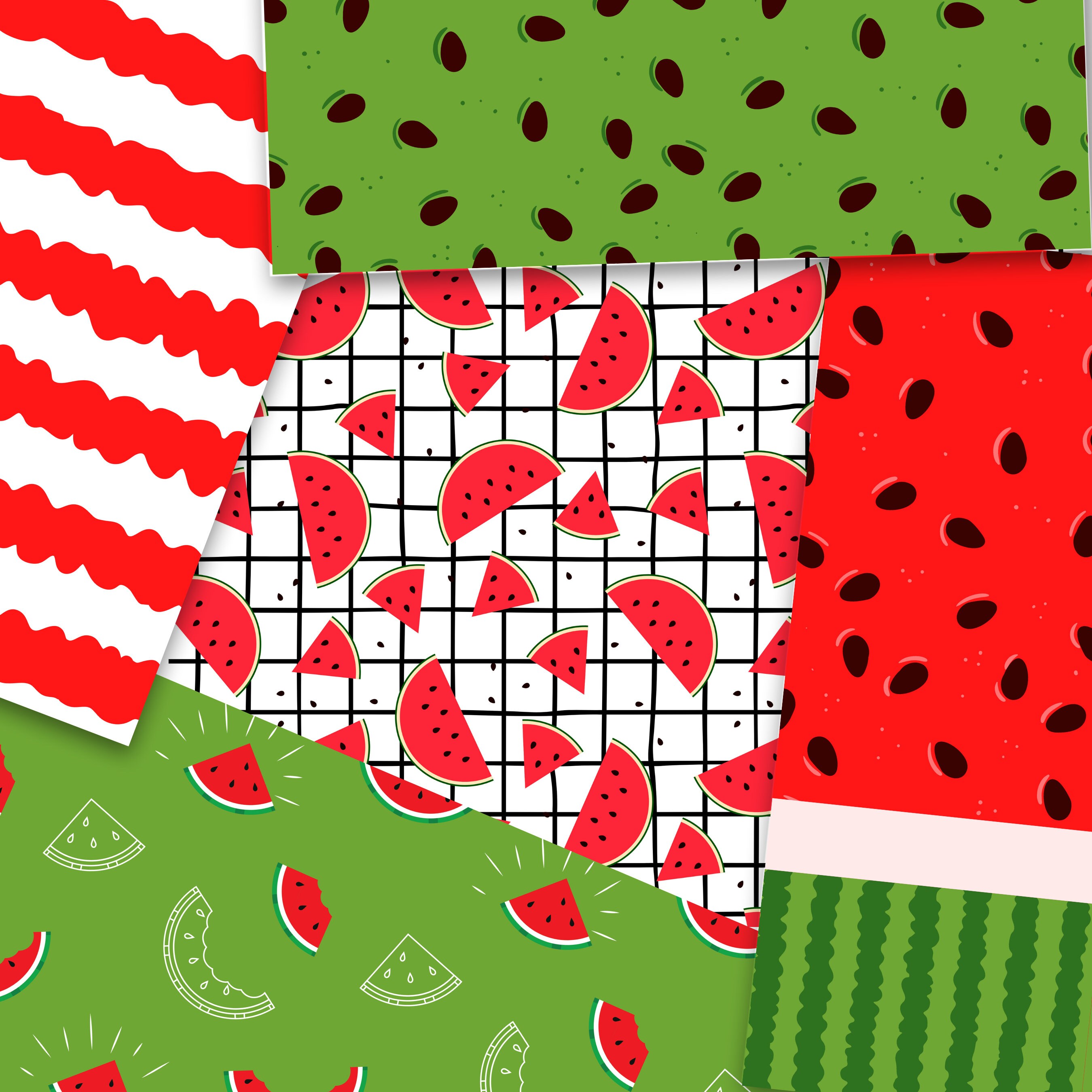Watermelon Digital Paper | Watermelon Freshness Digital Paper ...