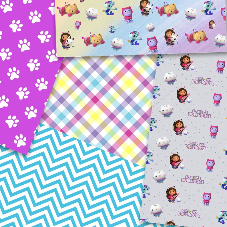 Gabby’s Dollhouse Digital Paper | Digital Paper | Scrapbook Paper ...