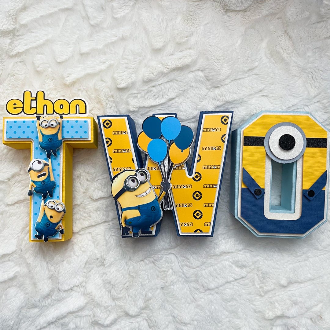 Minions 3D Letters | Minions 1st Birthday 3D Letters | Minions 1st ...