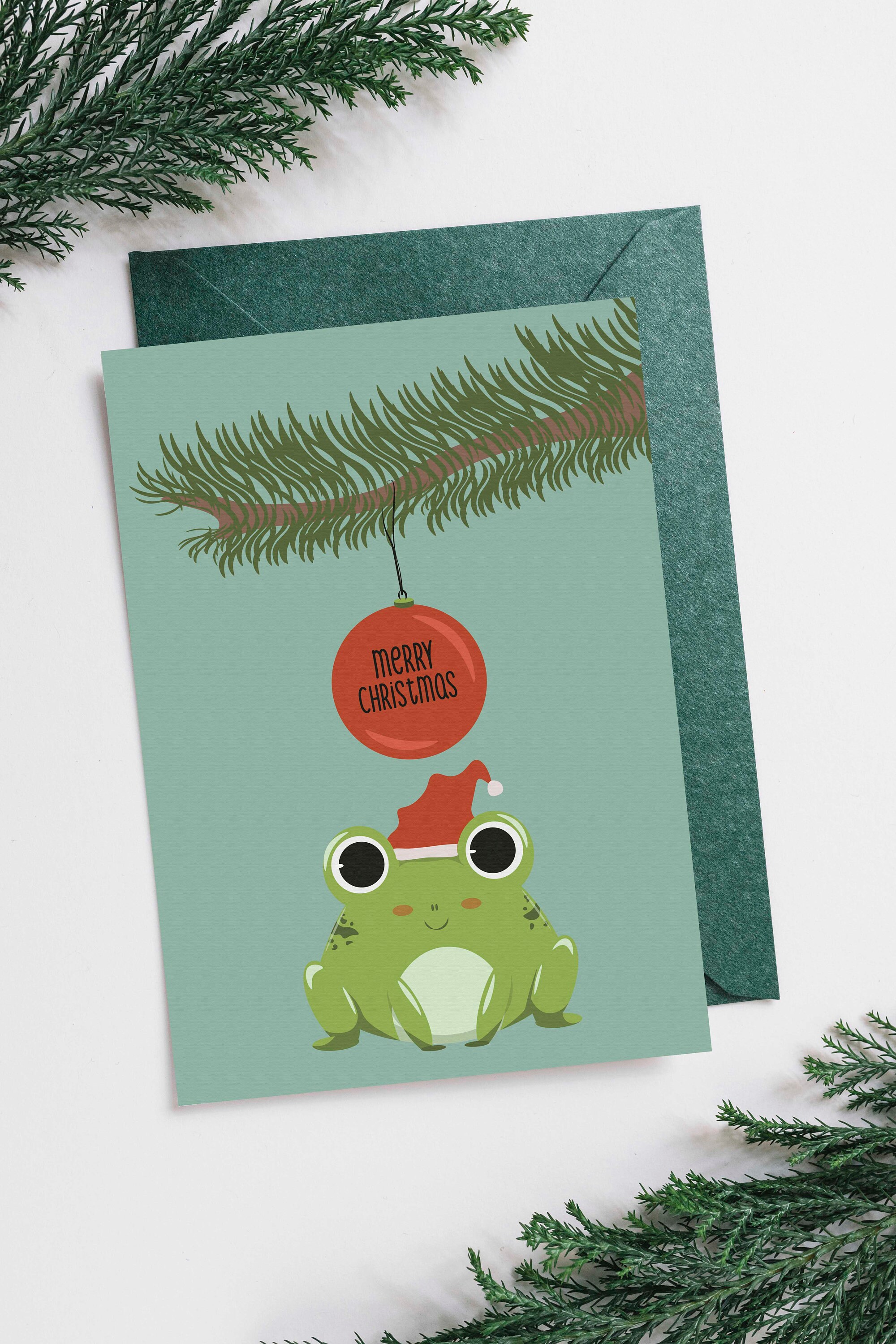 Printable Christmas Art Cute Frog Illustration Christmas - Etsy