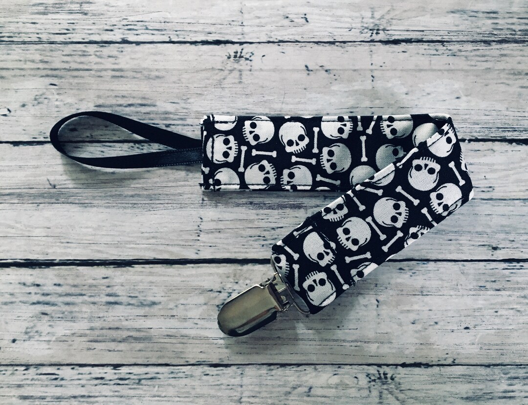 Skulls N Bones Baby Pacifier Clip Gothic Girl Boy Skeleton Goth - Etsy