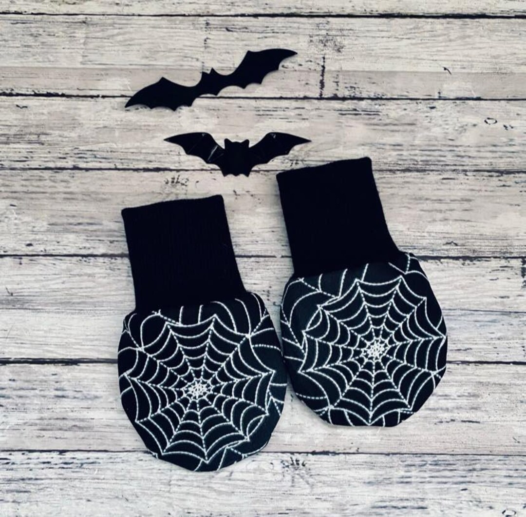 Gothic Cobwebs Baby Mitts Goth Little Ghouls Creatures - Etsy