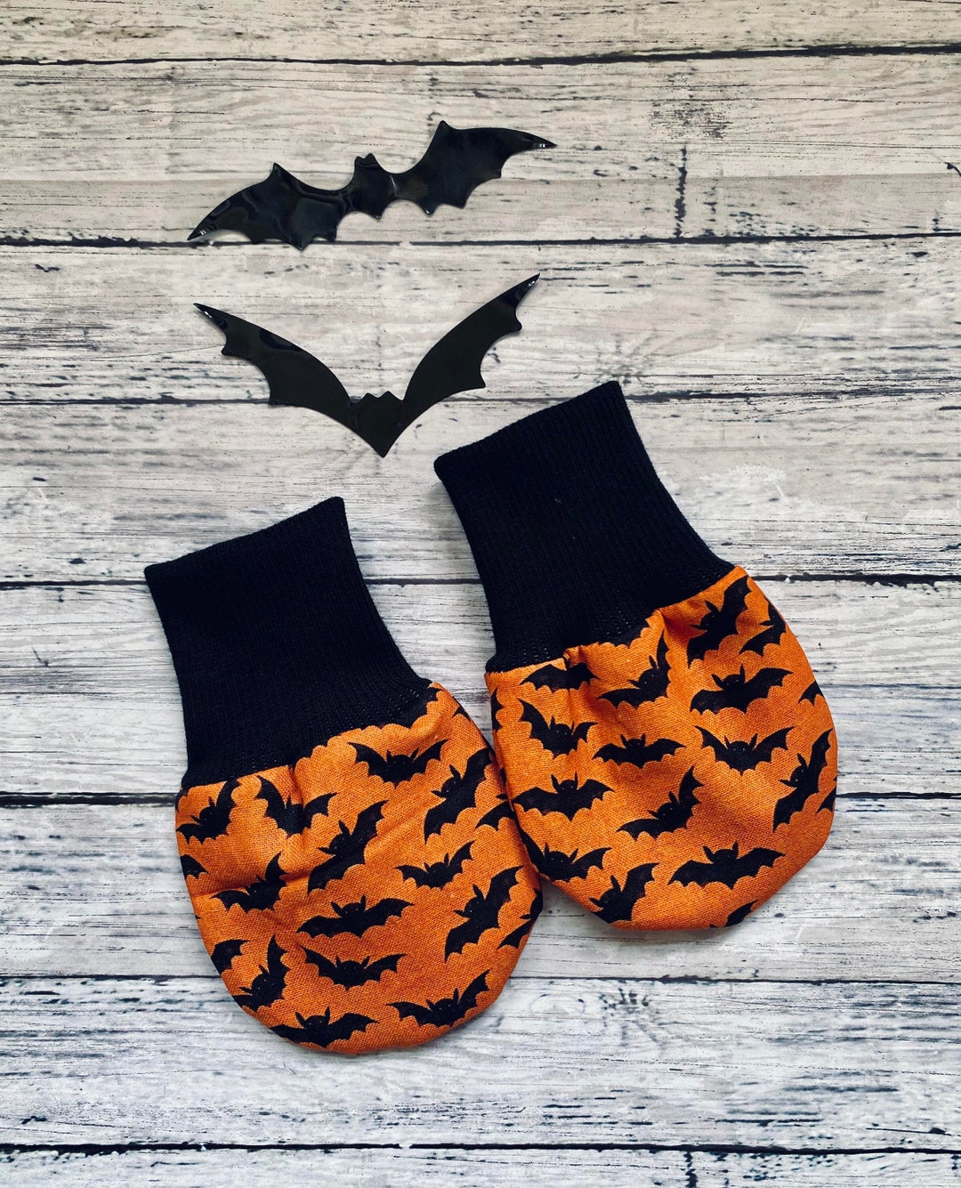 Spooky Creatures of the Night Baby Ghoulish Mitts Halloween Gothic Bats ...