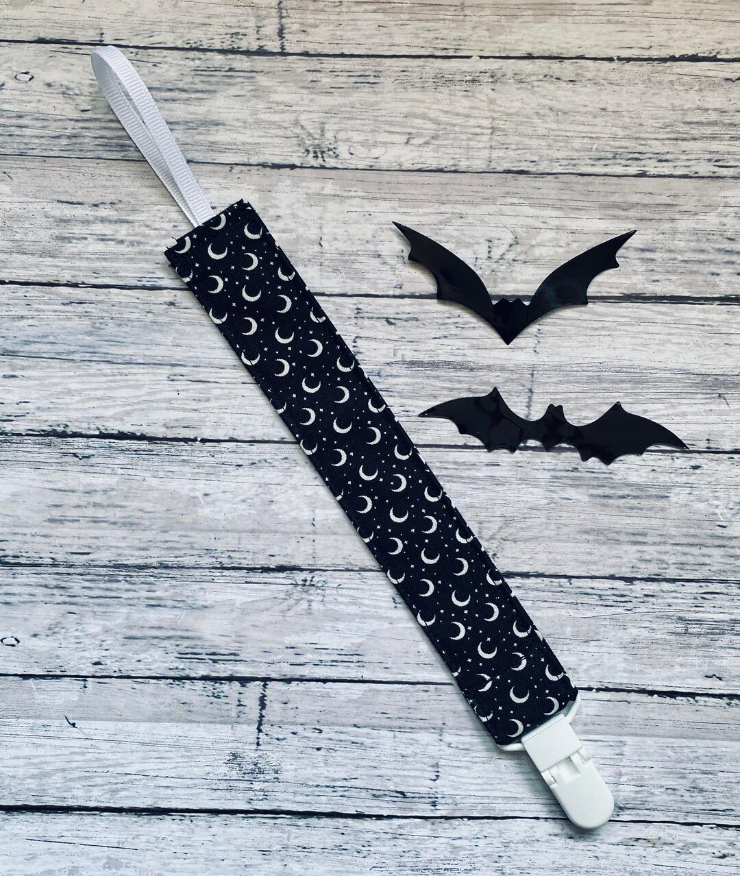 Spooky Moon Night Witch Horror Baby Pacifier Clip Magical Wicked Spells ...