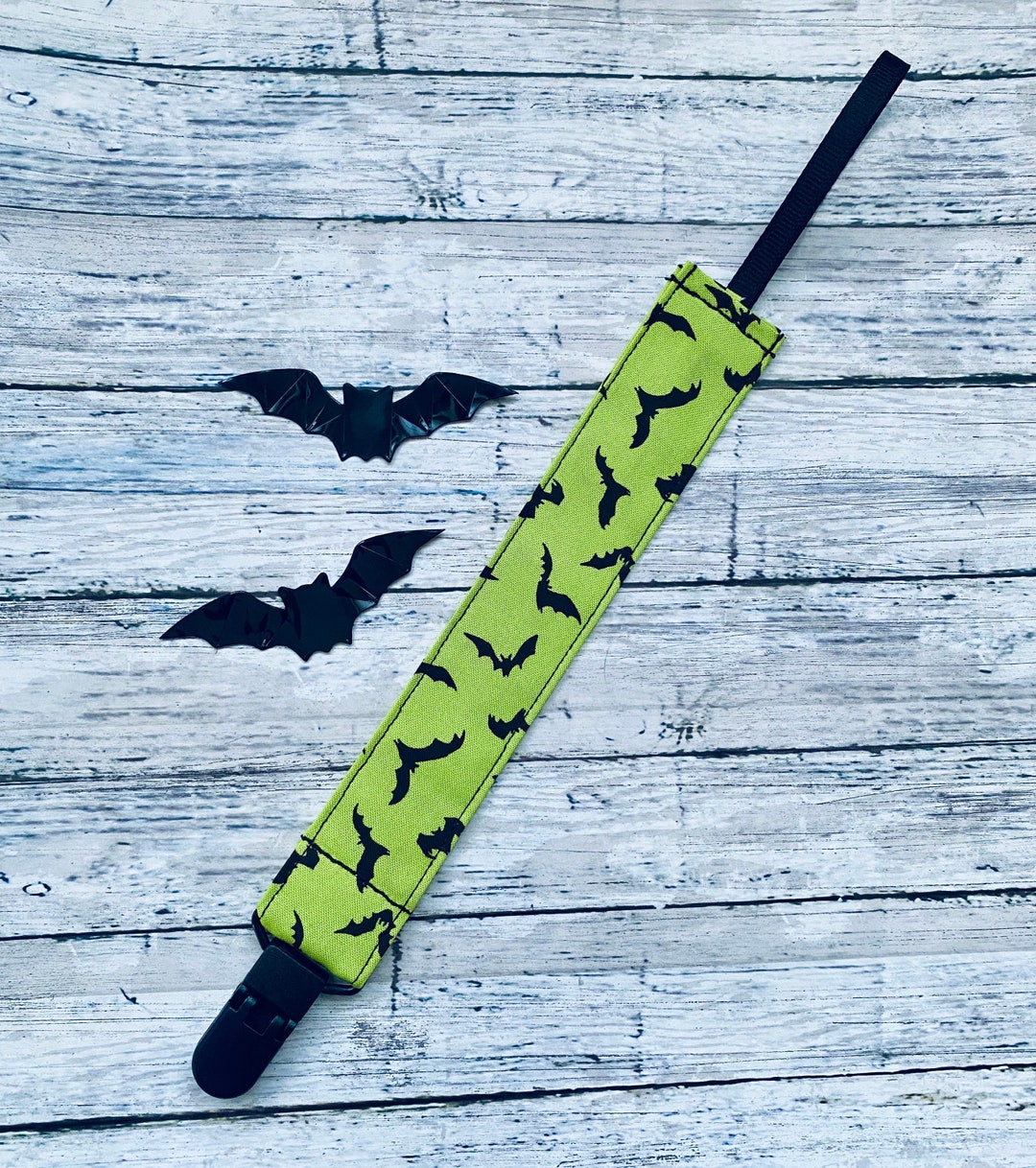 Spooky Gothic Bats of the Night Pacifier Clip Hollows Eve - Etsy