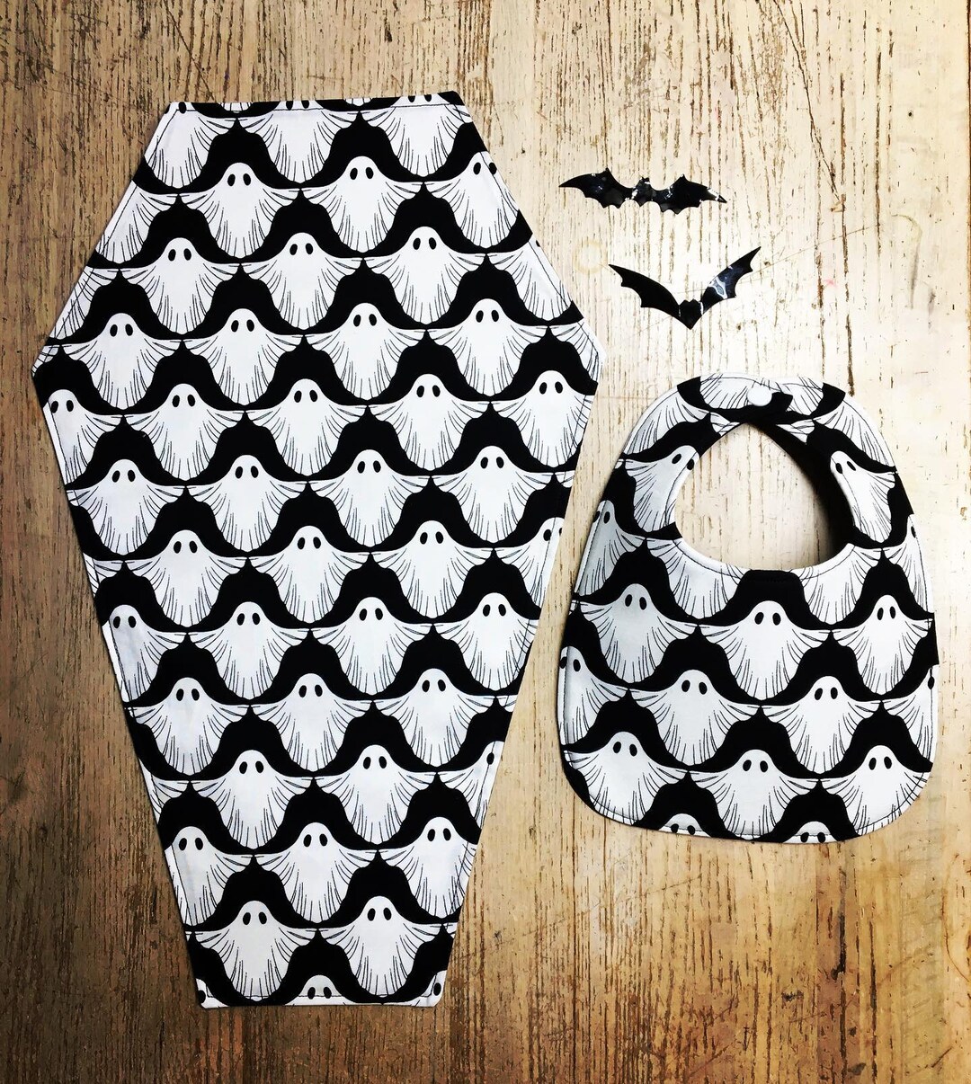 Spooky Boo Ghosts Coffin Burp Cloth Baby Bib Halloween Everyday Little ...