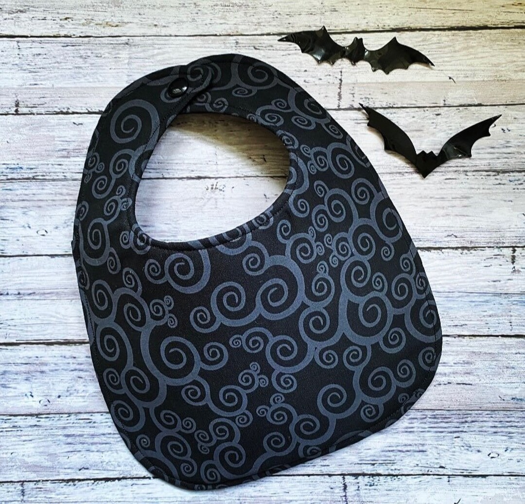 Spooky Gothic Horror Swirls Baby Bib Nightmare Darling - Etsy