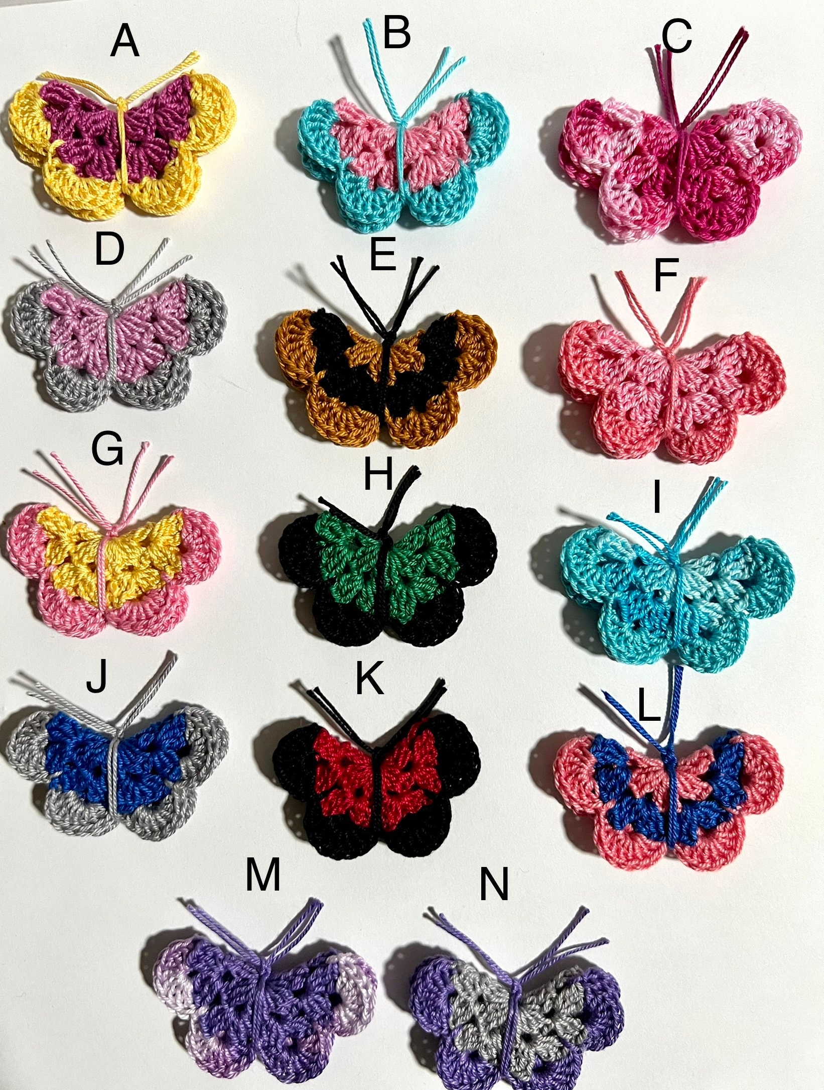 Butterfly Hair Clip/ Crochet Butterfly Clip /crochet Alligator Clip ...