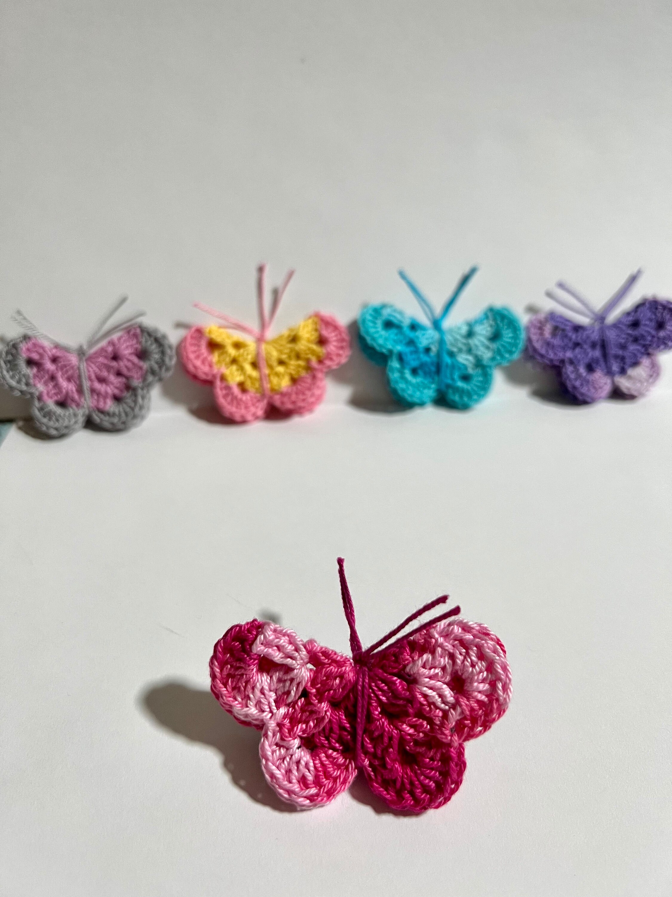 Butterfly Hair Clip/ Crochet Butterfly Clip /crochet Alligator Clip ...