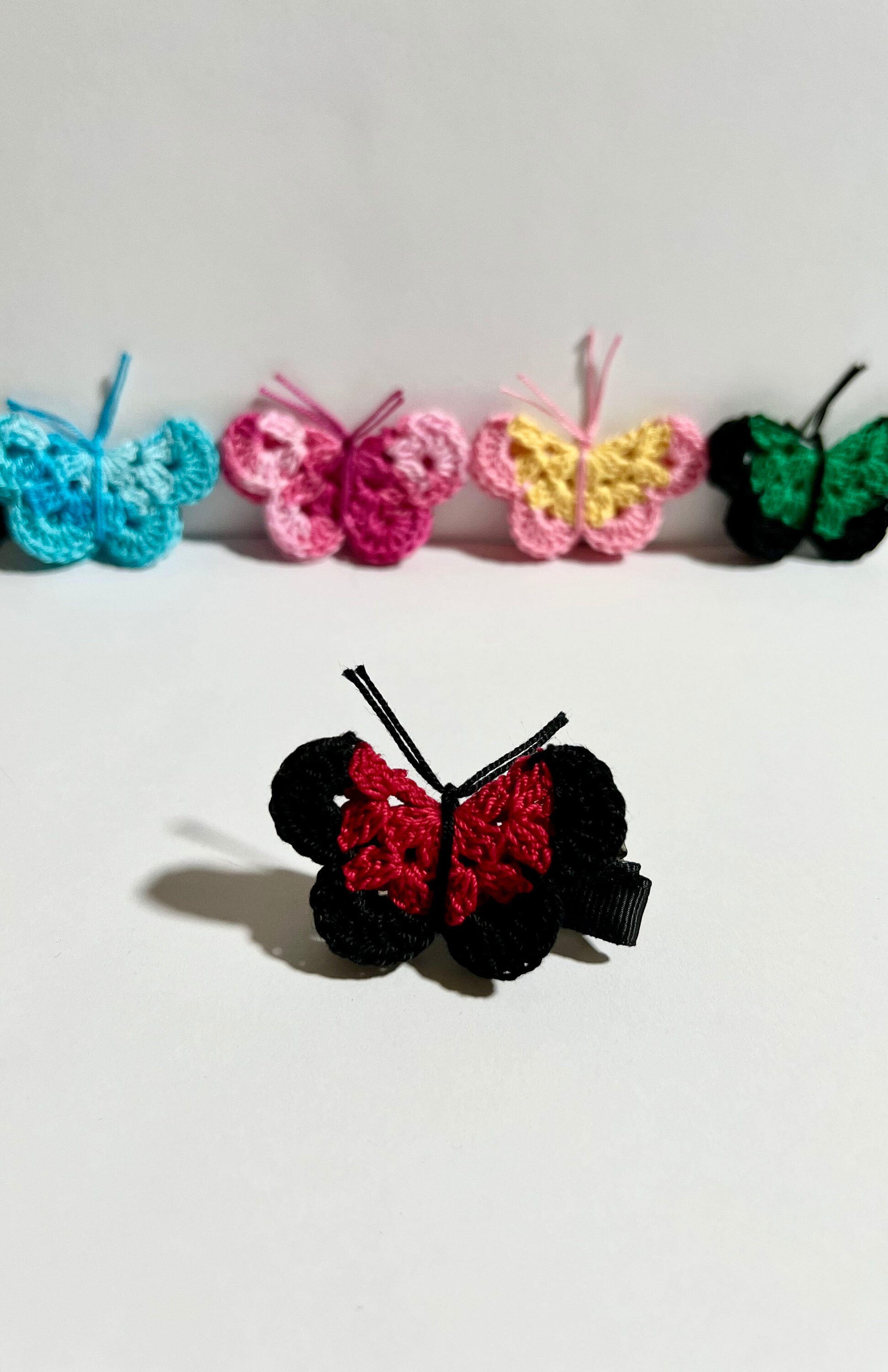 Butterfly Hair Clip/ Crochet Butterfly Clip /crochet Alligator Clip ...