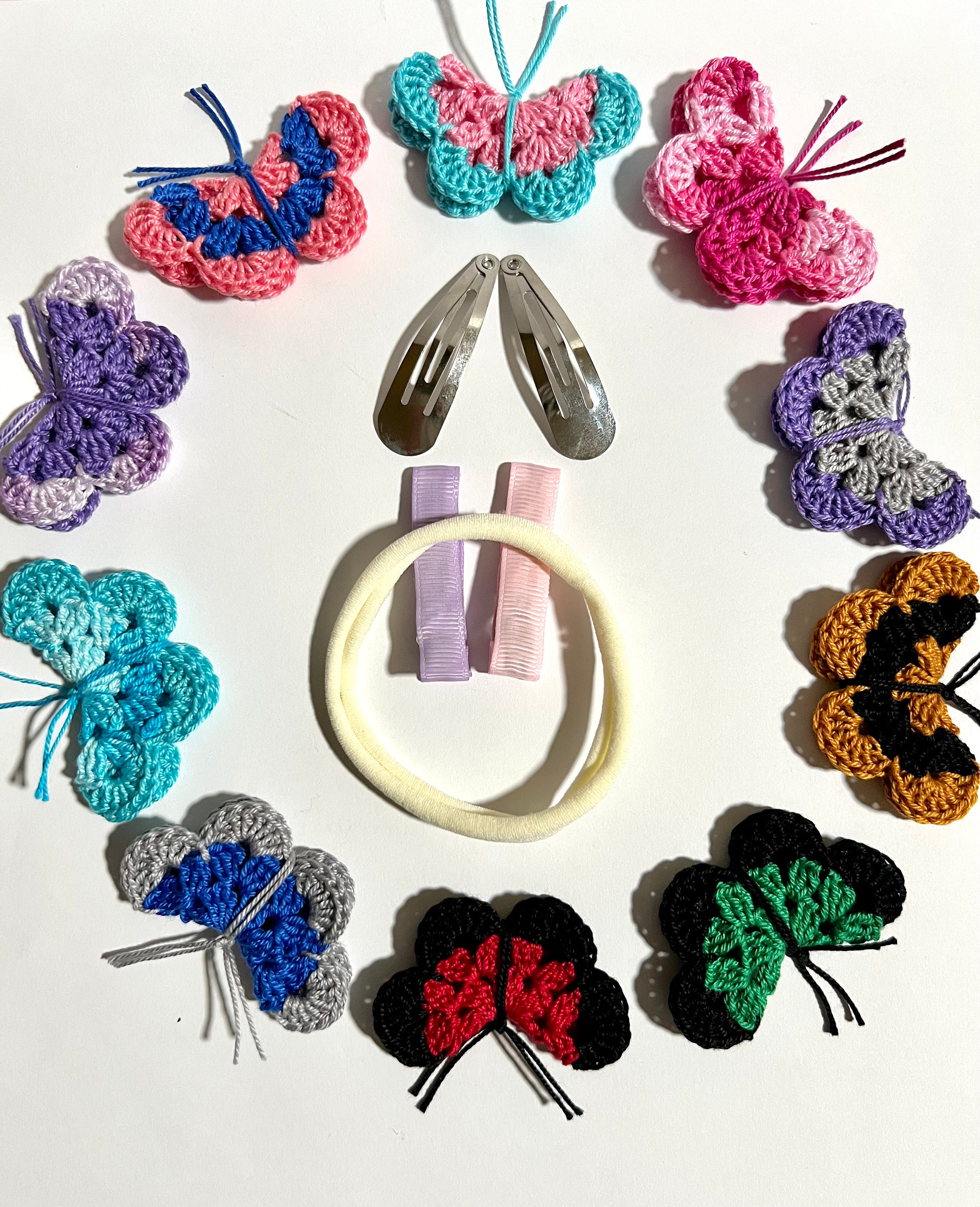 Butterfly Hair Clip/ Crochet Butterfly Clip /crochet Alligator Clip ...