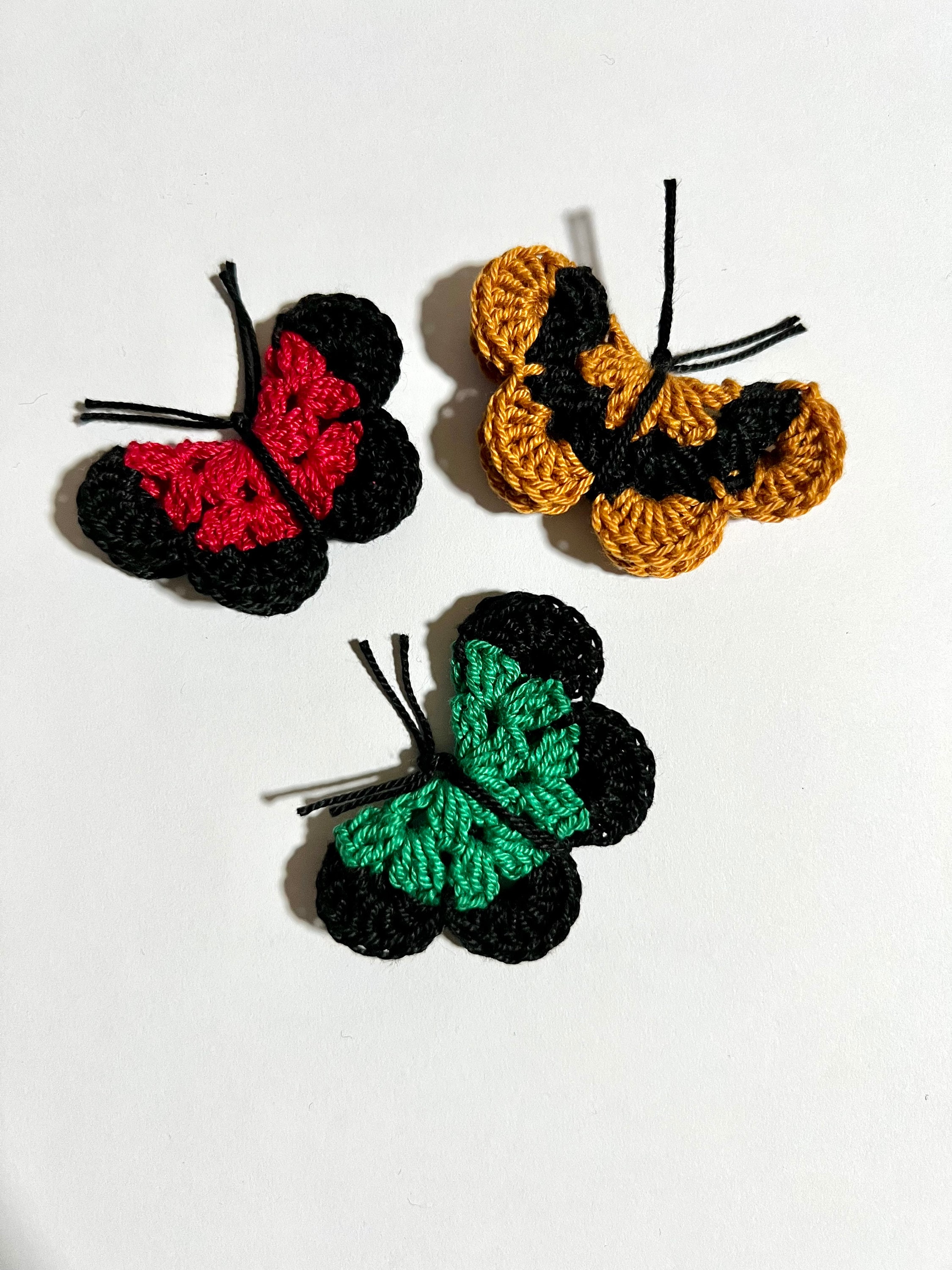 Butterfly Hair Clip/ Crochet Butterfly Clip /crochet Alligator Clip ...