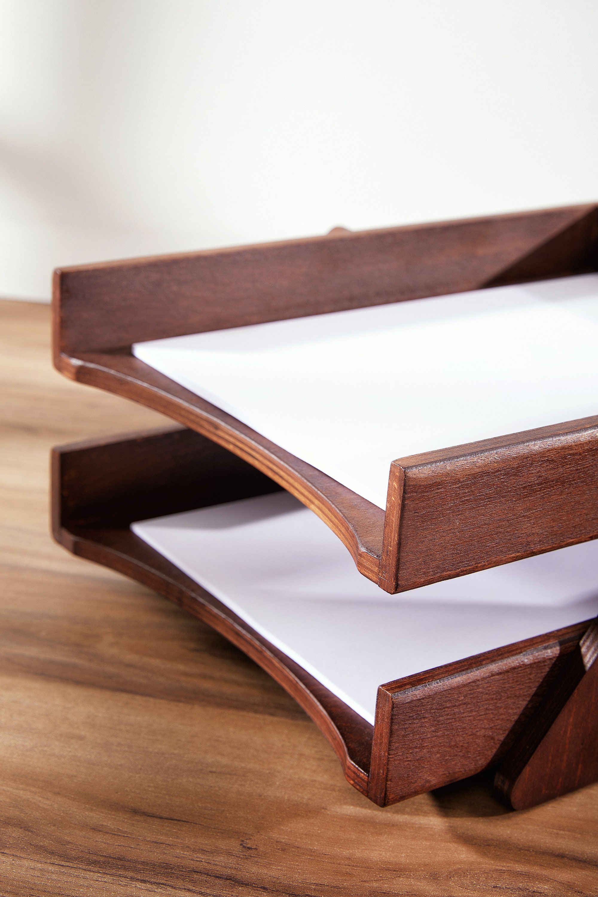 Wooden Document Holder Handmade Paper Tray Light Color - Etsy