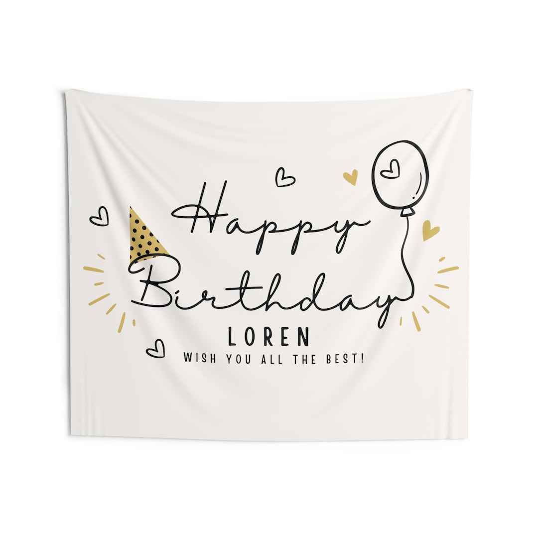 Happy Birthday Custom Wall Tapestry Personalized Tapestry, Birthday ...