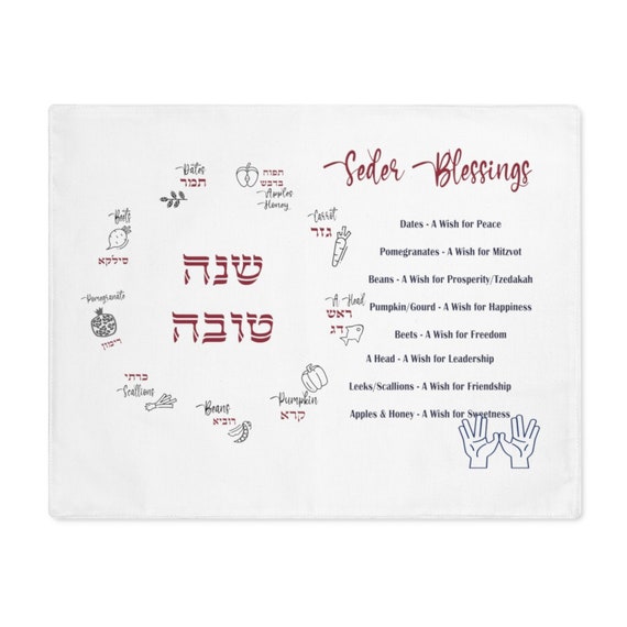 Download and Print Rosh Hashanah Seder Placemat Simanim / - Etsy