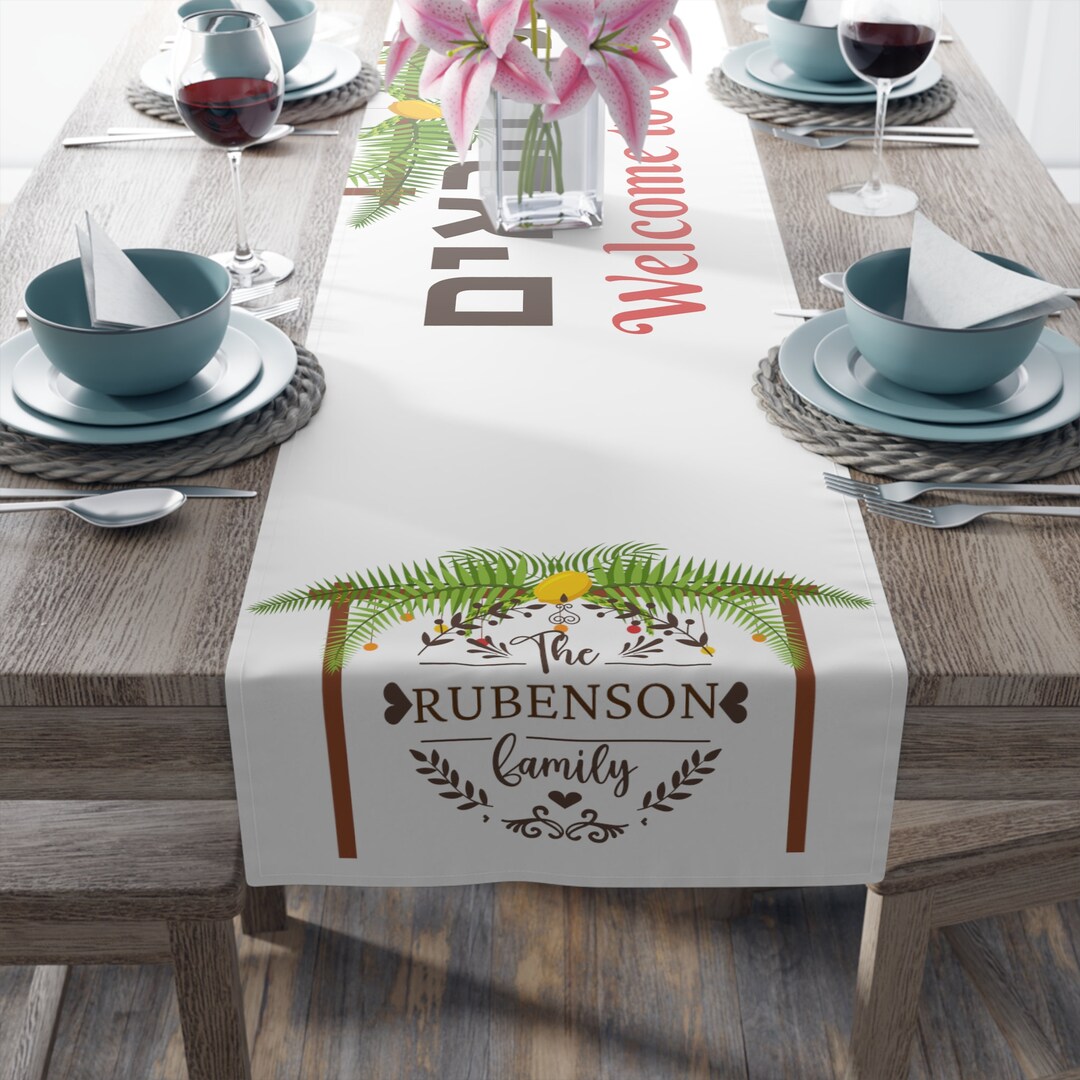 Welcome Your Guests: "welcome to Our Sukkah" Family Sign & Table Runner ...
