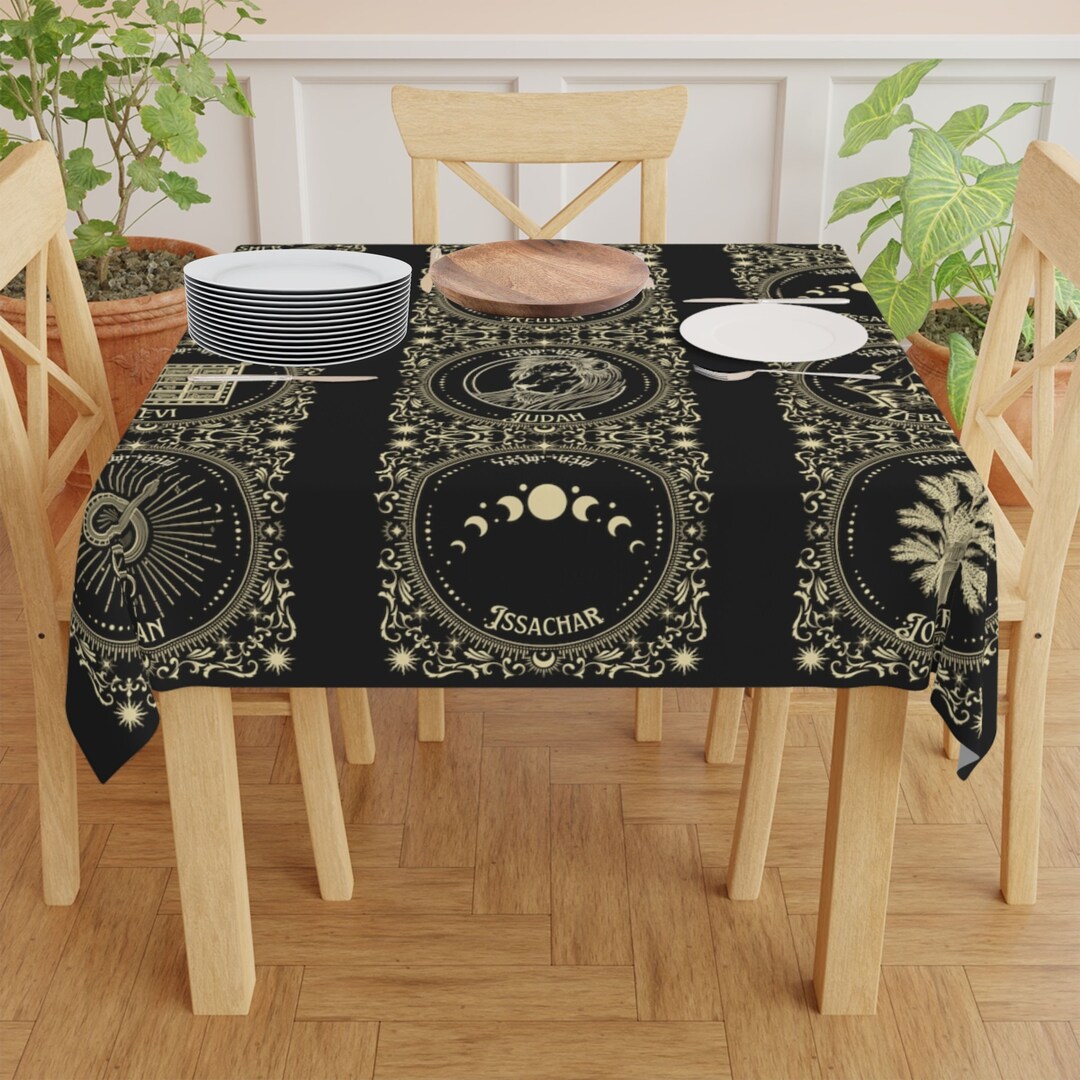 12 Tribes of ISRAEL Tablecloth - 55.1 Square Polyester, Water-resistant ...