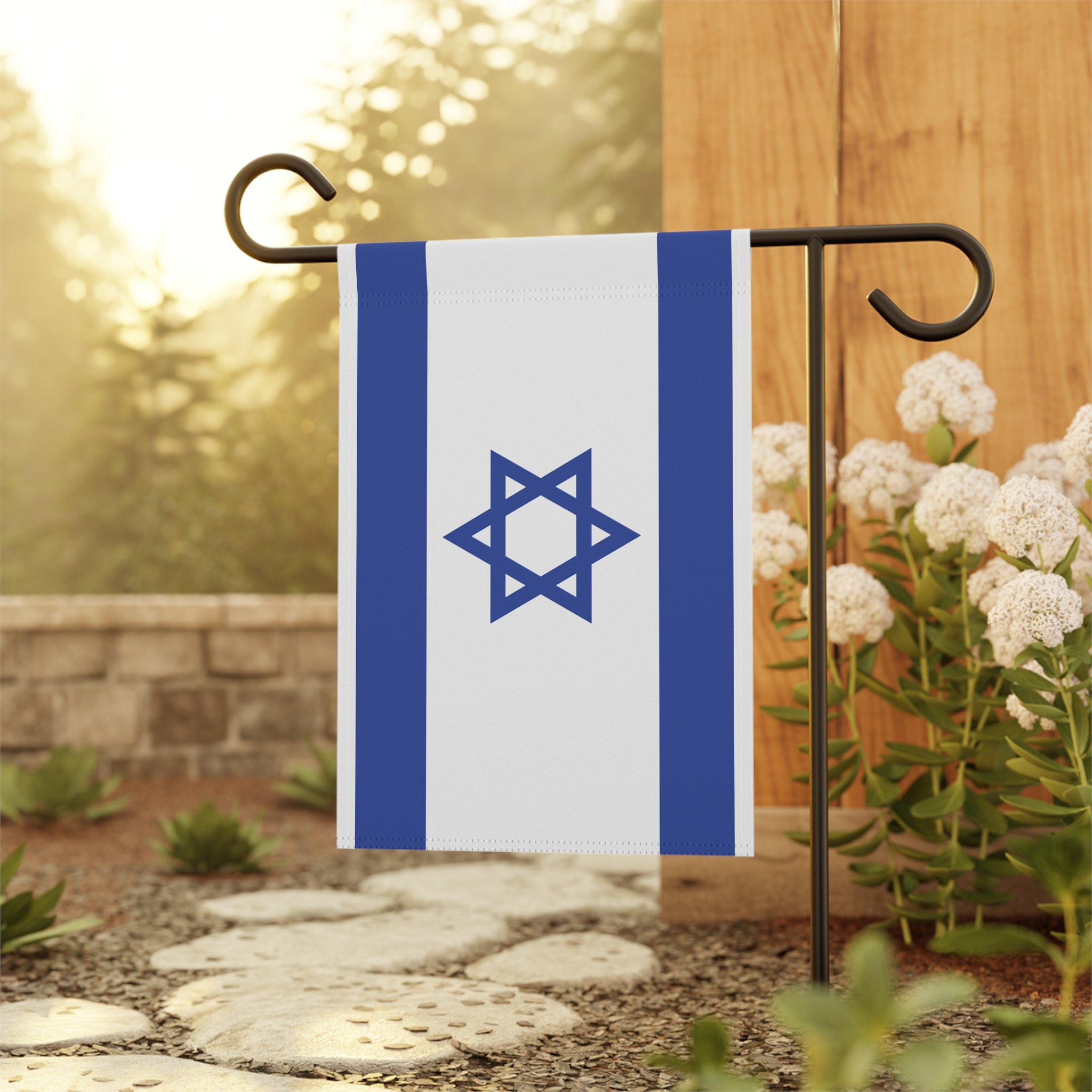 Israel Flag , Welcome Sign Garden Banner, Garden Flag Stand With ...