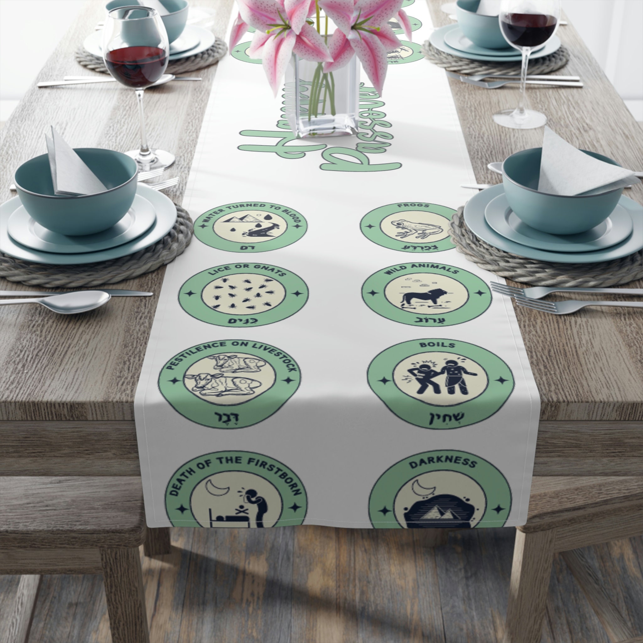 The 10 Plagues of Egypt Table Runner , Passover - Etsy