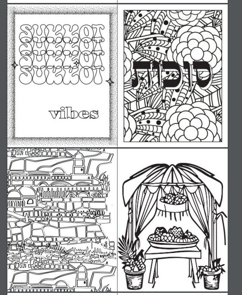 Download and Print Sukkot Coloring Pages Digital Coloring - Etsy