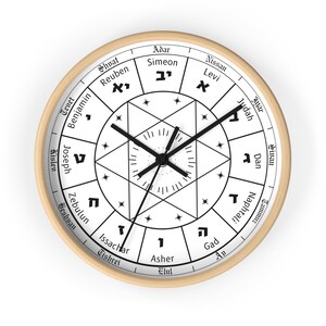 The Hebrew Alphabet Jewish Clock 12 Tribes of Israel , Jewish Clock ...