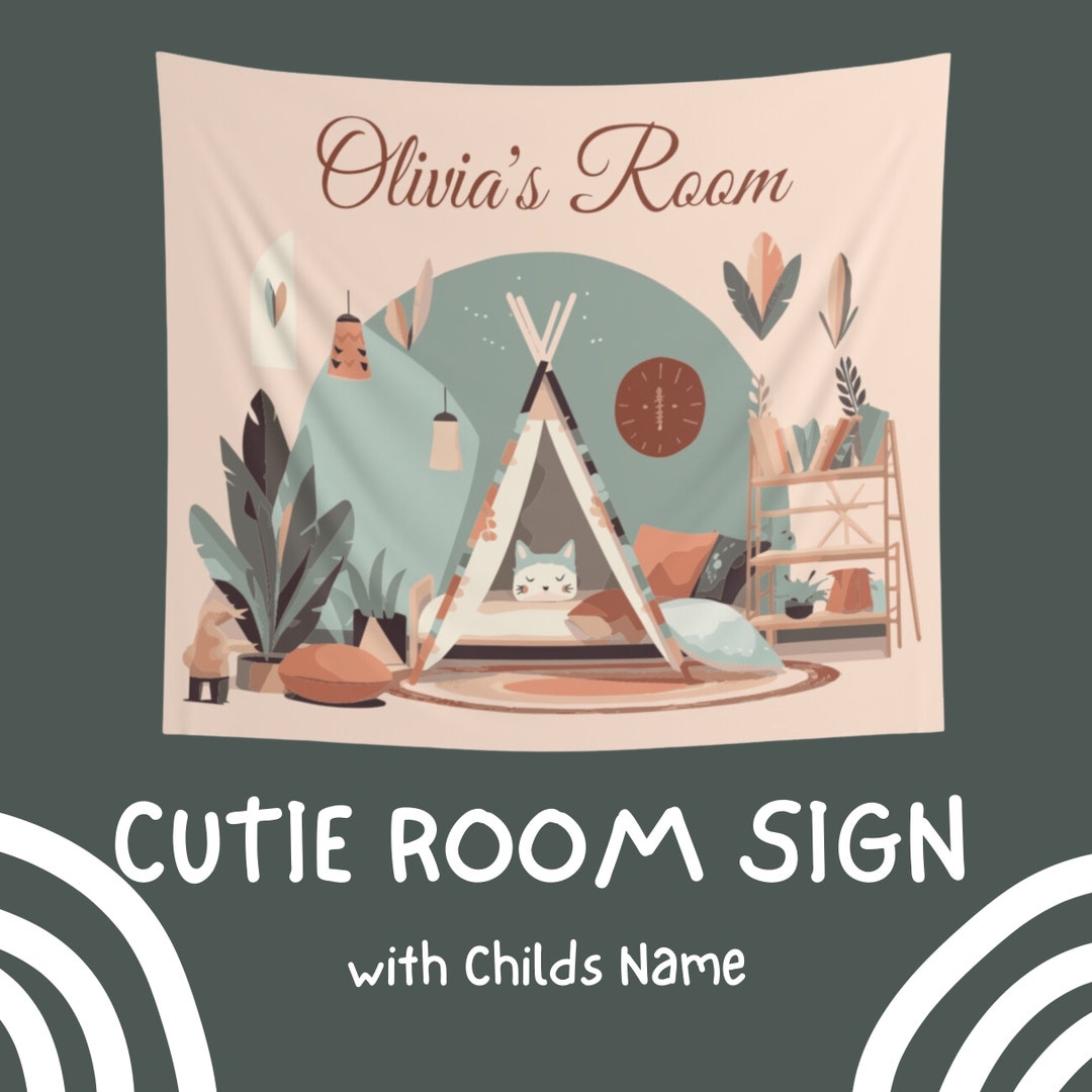 Personalised Room Sign With Childs Name , Custom Tapestry , Nursery ...