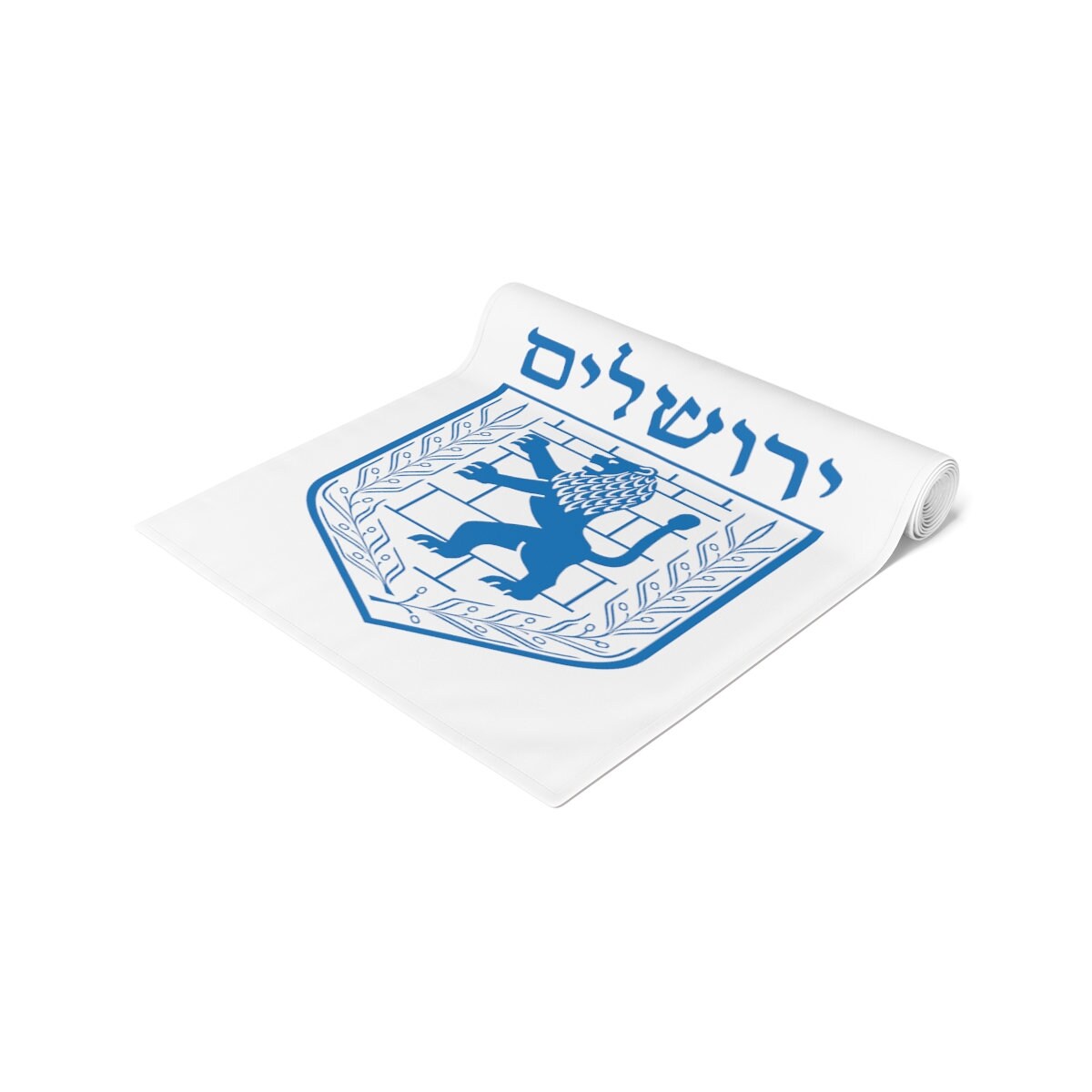 Seal of Jerusalem Table Runner Lion of Judah Flanked on Either Side by ...