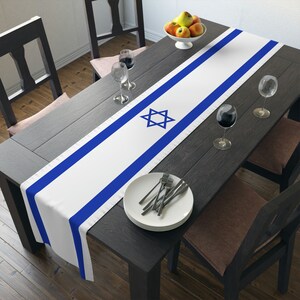 Israel Flag Table Runner, Jewish, Zion, Israeli, Star of David, Israeli ...