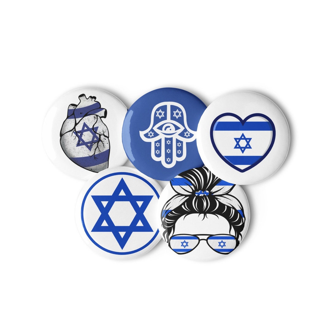 Set of Israeli Pride Pins Buttons , Israel Flag Badge, , Patriotic ...